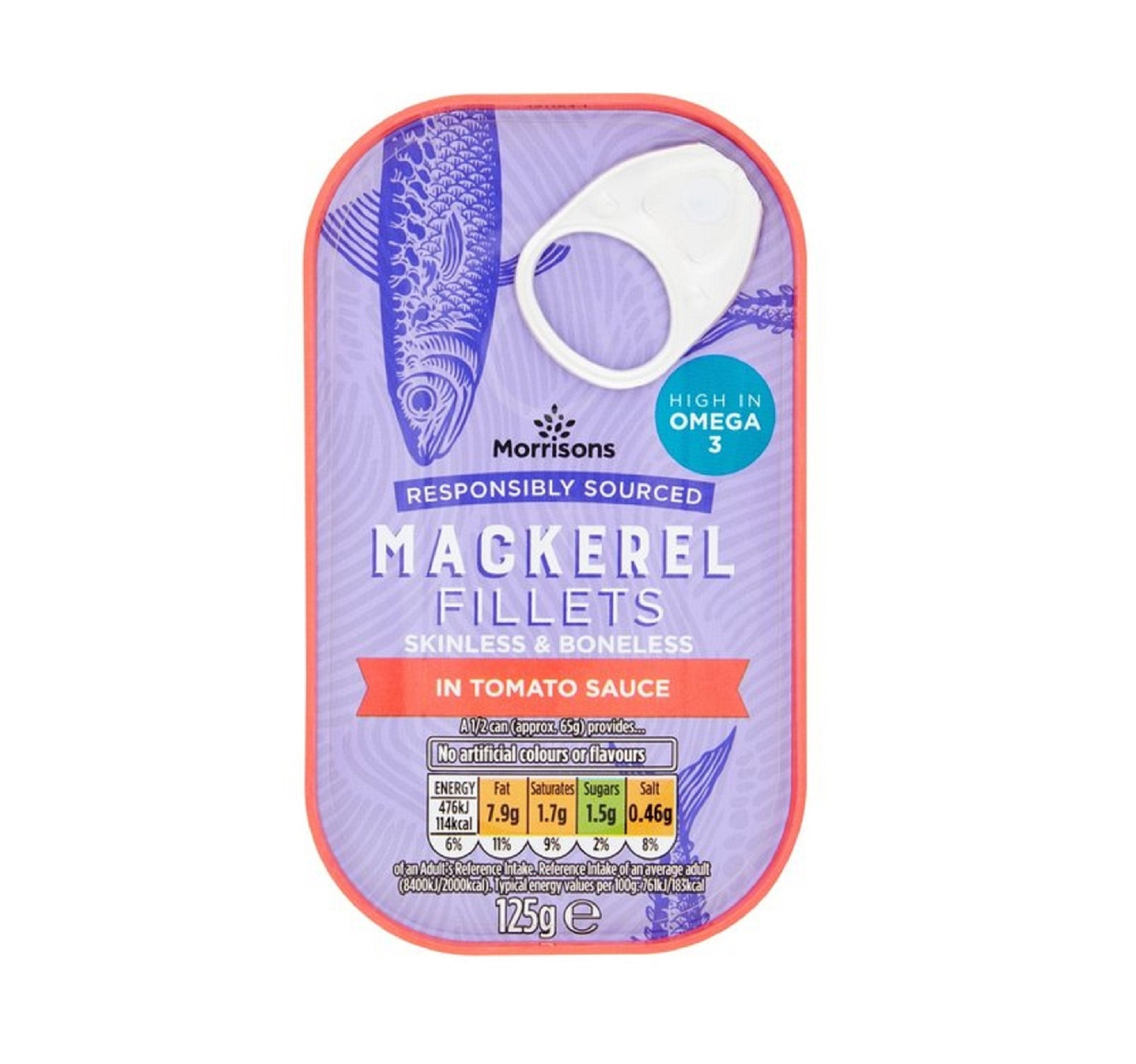 Morrisons Mackerel Fillets in Tomato Sauce 125 g – Shefs