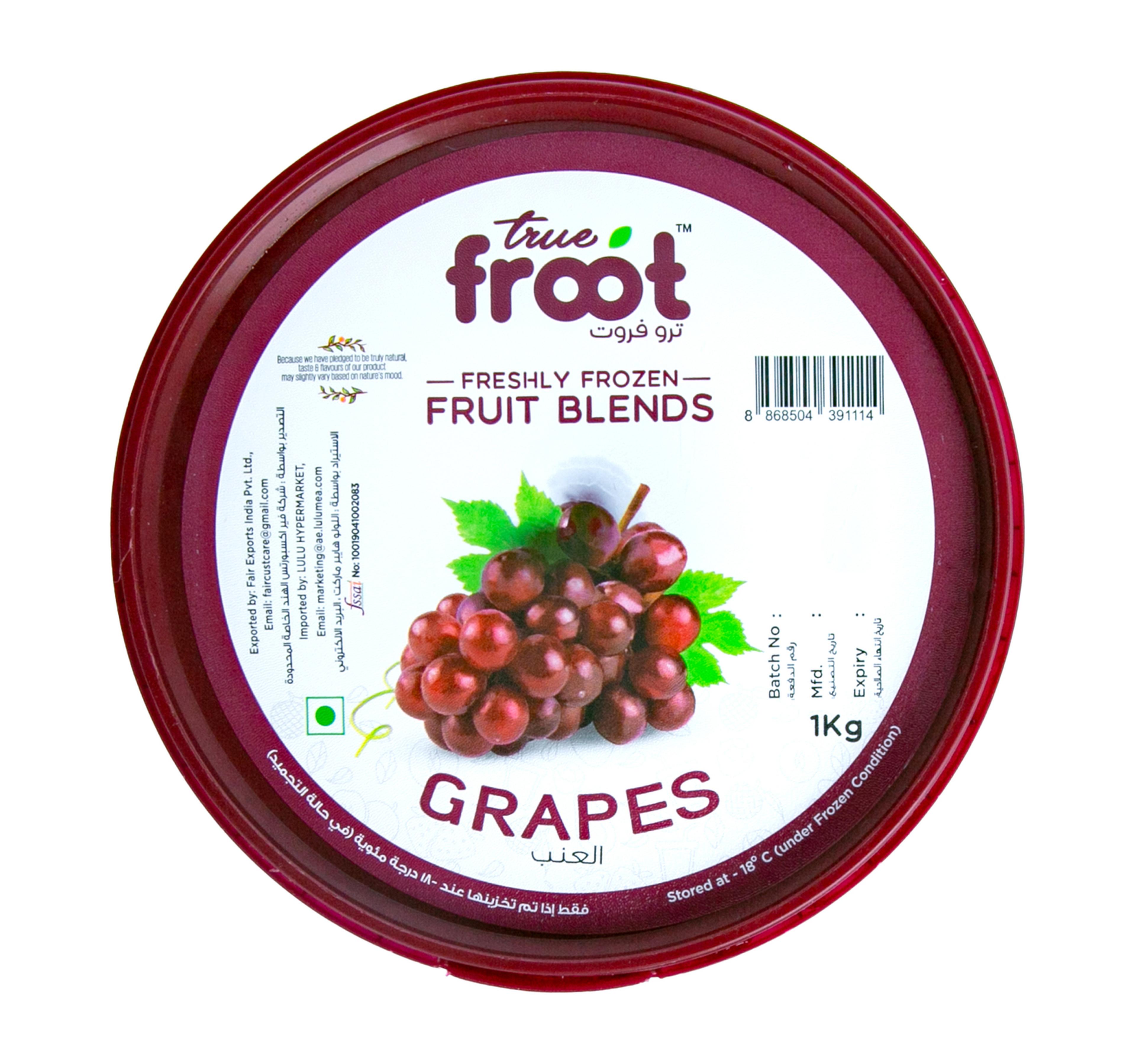 True Froot Freshly Frozen Grapes Fruit Blend 1 kg – Shefs