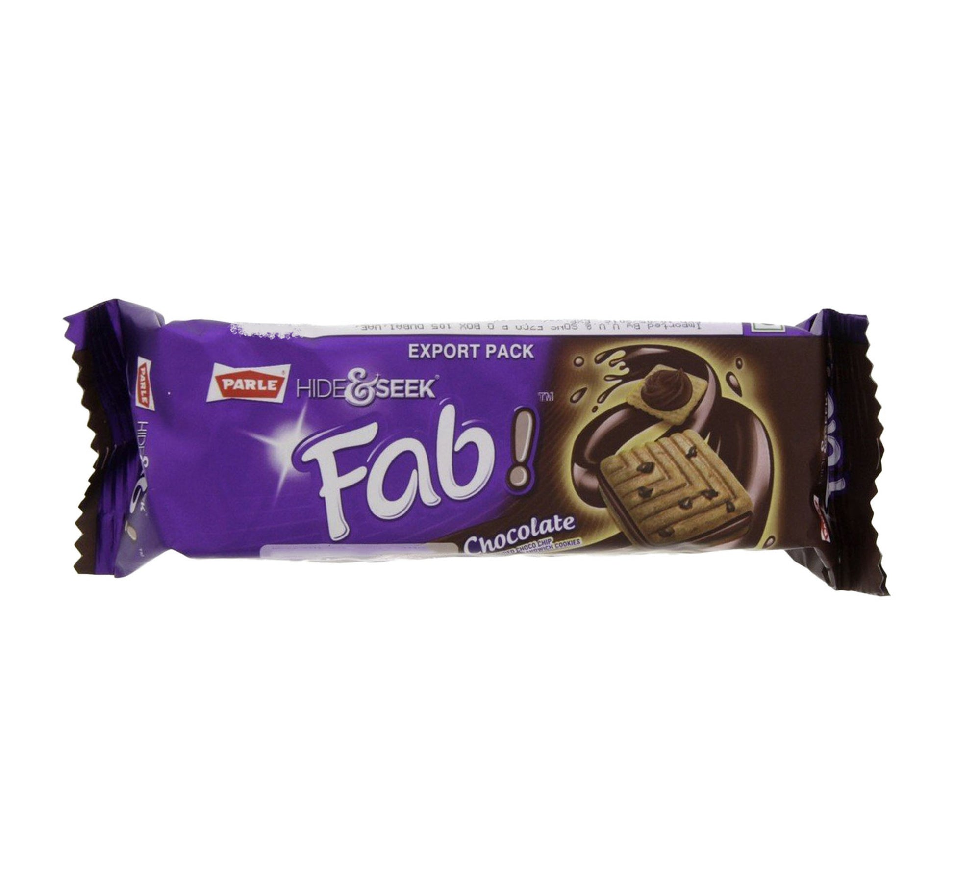 Parle Hide & Seek Fab Chocolate Flavoured Choco Chip Sandwich Cookies ...