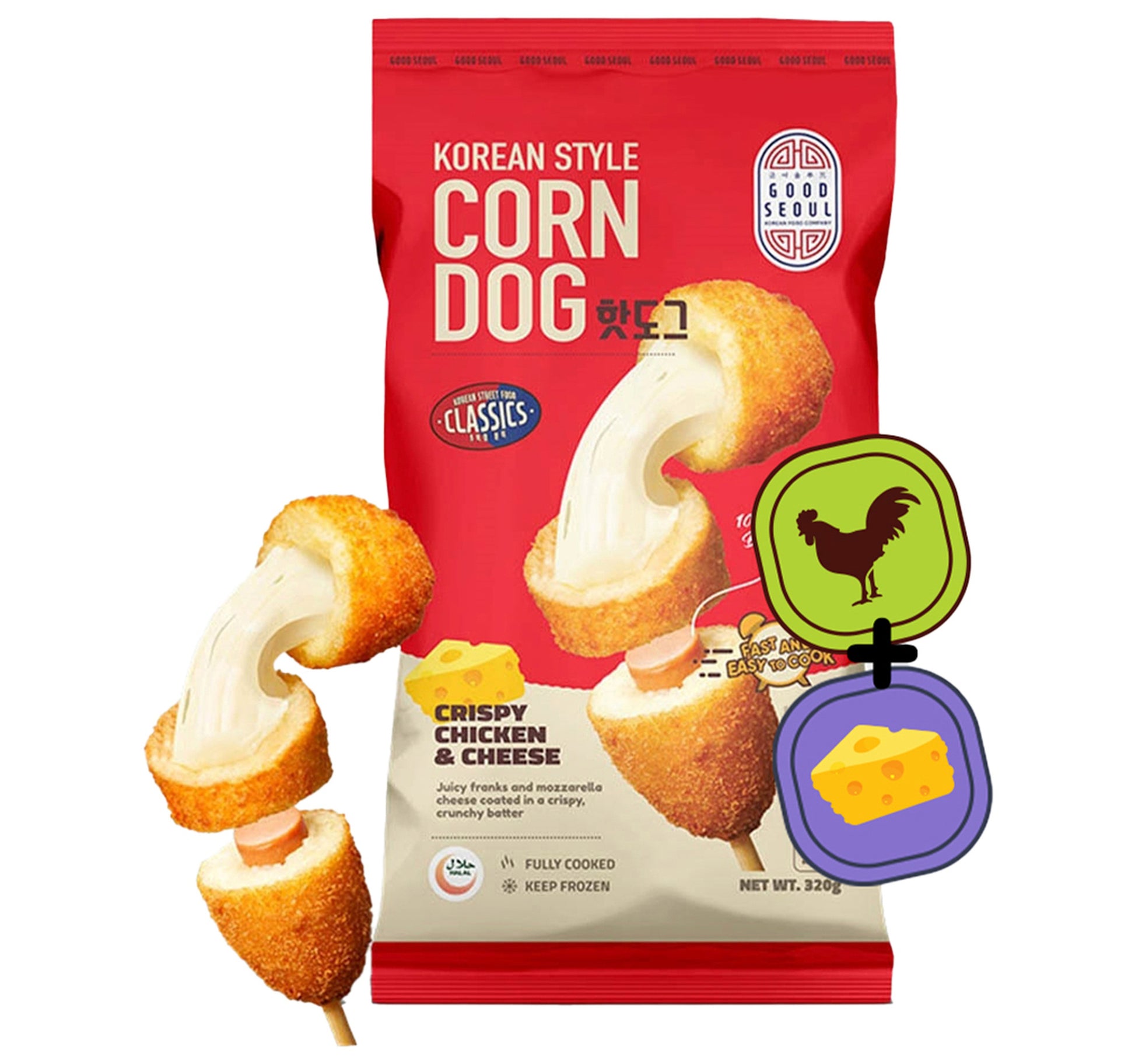 Good Seoul Korean Style Corn Dog Crispy Chicken & Cheese 320 g – Shefs