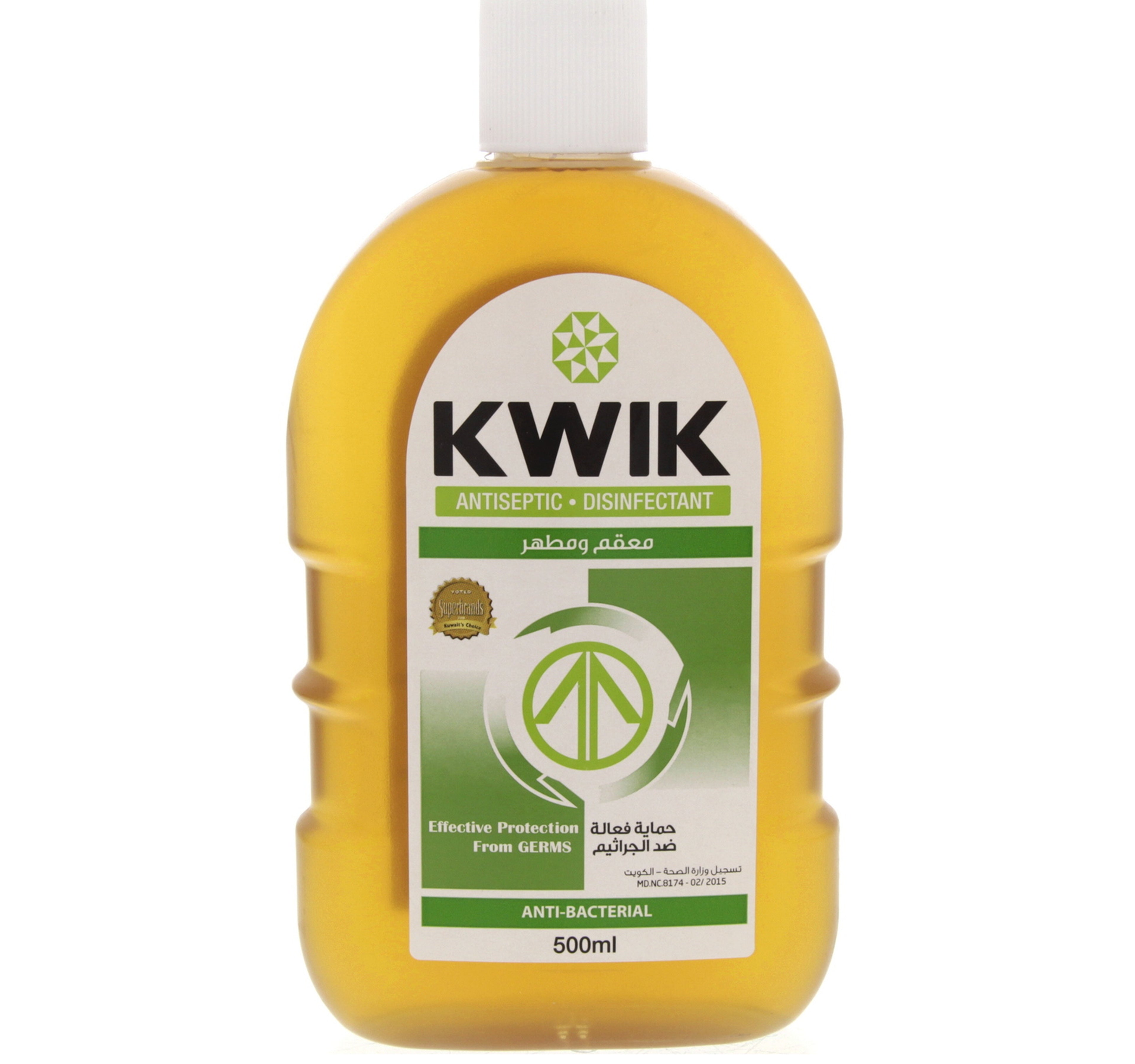 Kwik Antiseptic Disinfectant Anti Bacterial Liquid 500 ml – Shefs
