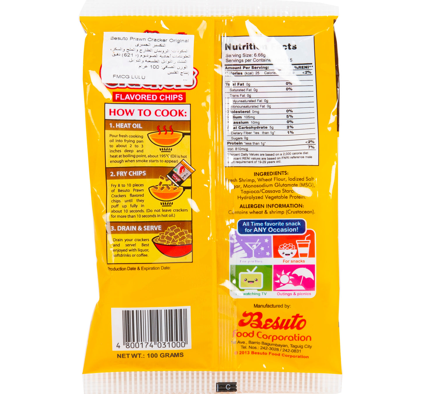 Besuto Prawn Crackers Original 100 g – Shefs