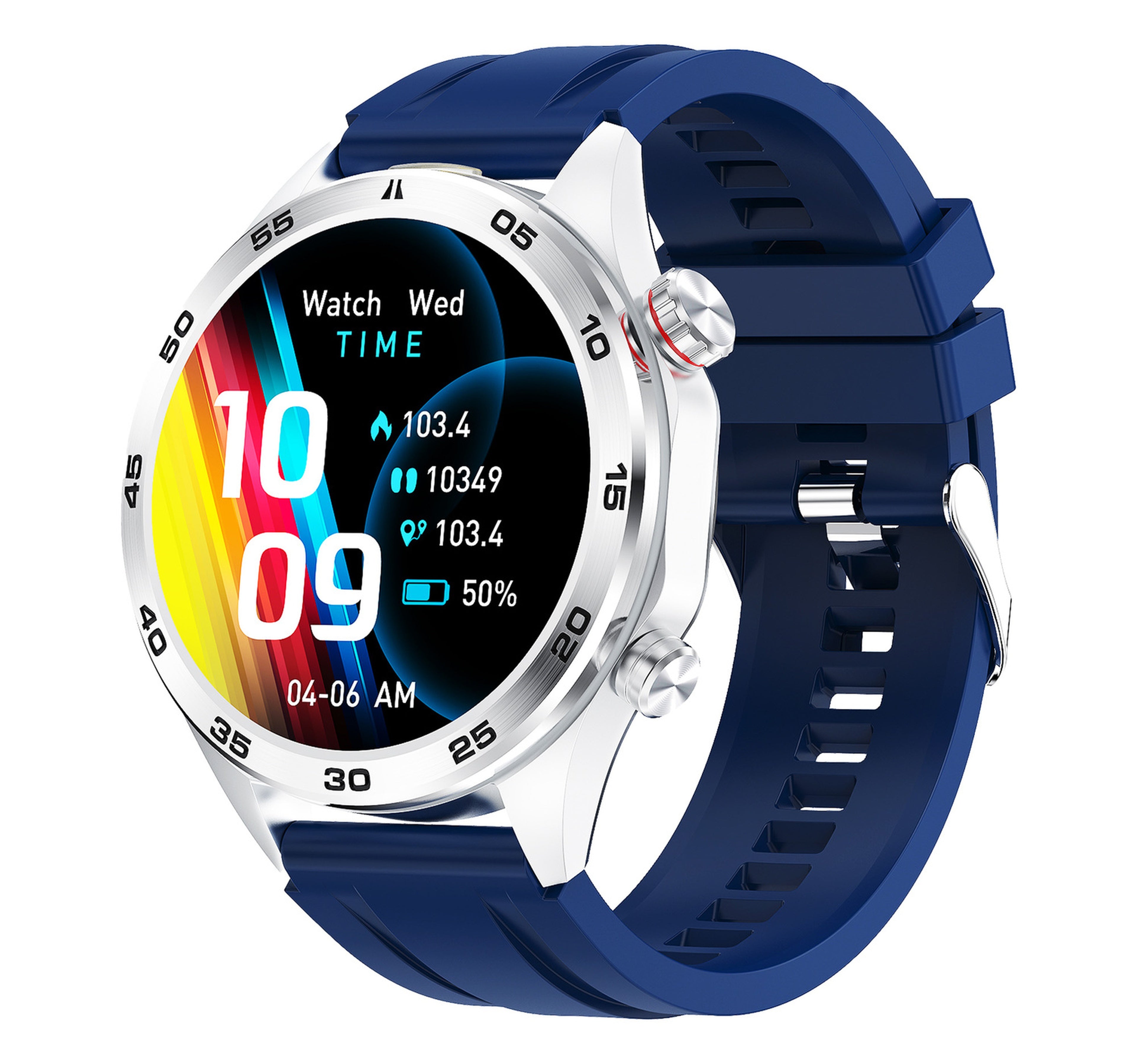 X.Cell Smartwatch Elite-5 Silicone Strap Blue – Shefs