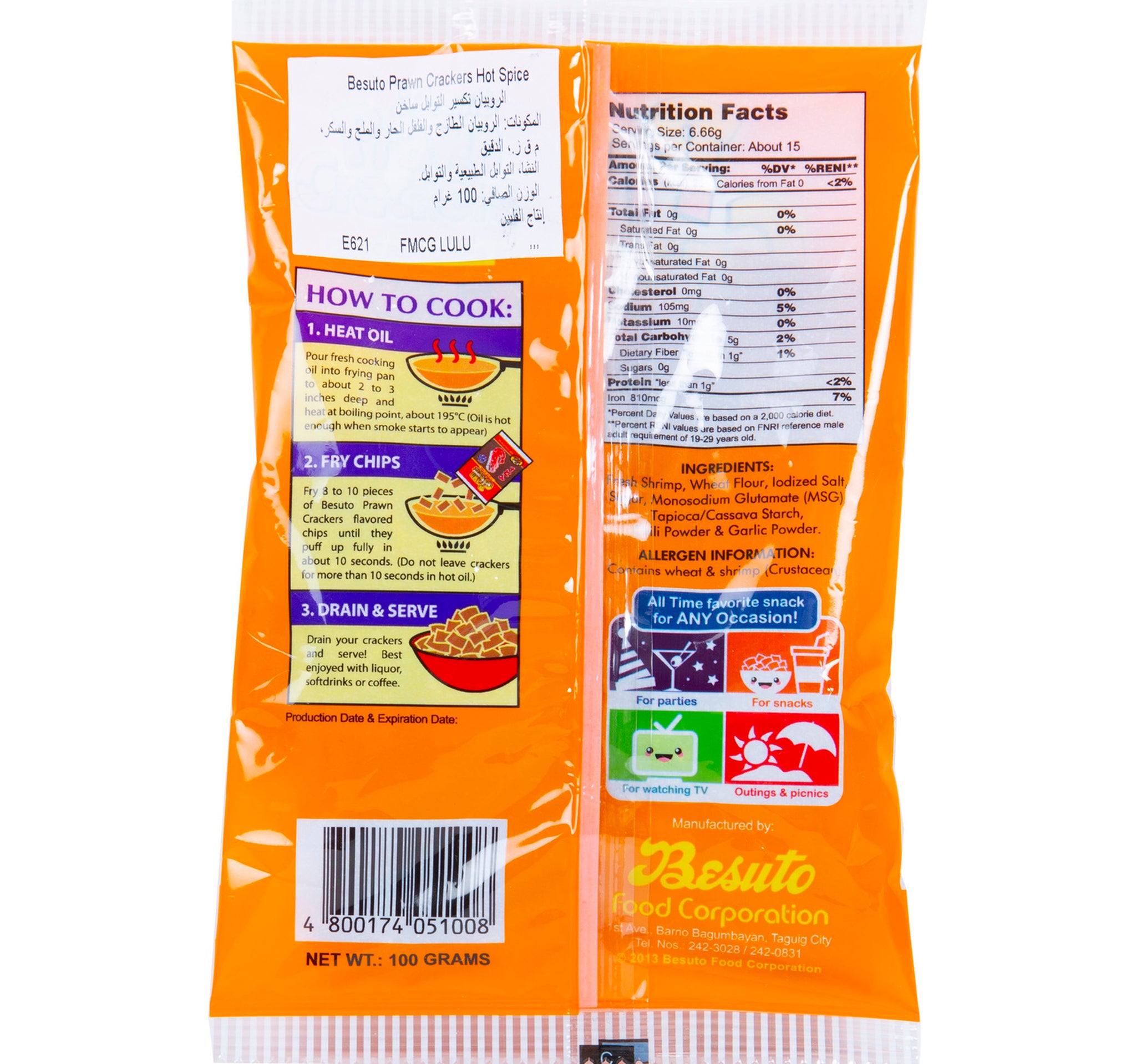 Besuto Prawn Crackers Hot Spice 100 g – Shefs