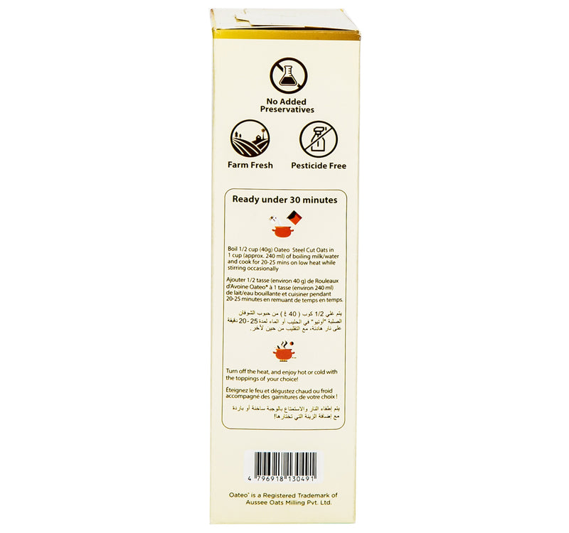 Oateo Organic Steel Cut Oats 500 g – Shefs