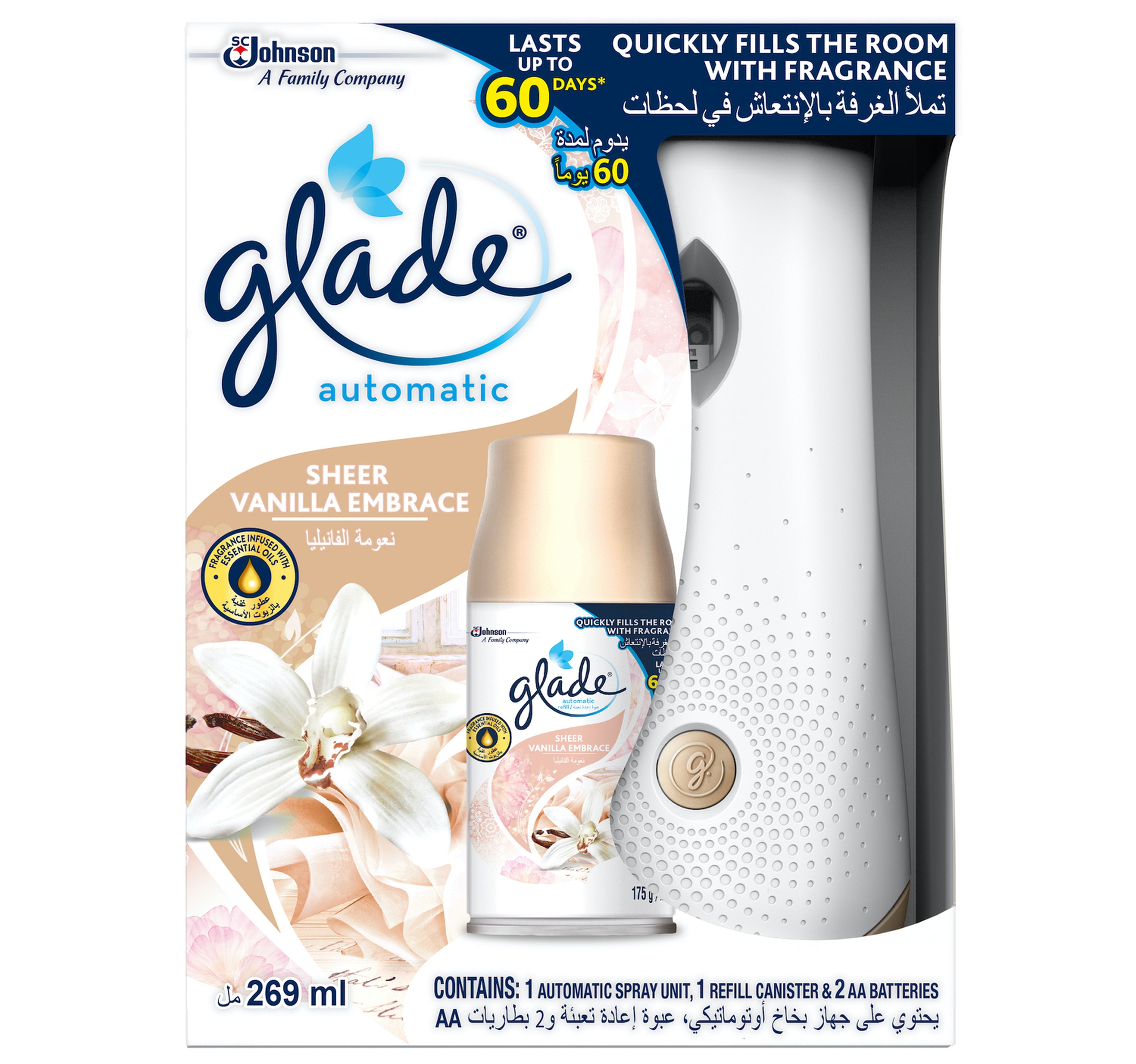 Glade Automatic Spray Unit + Refill Sheer Vanilla Embrace 269 ml – Shefs
