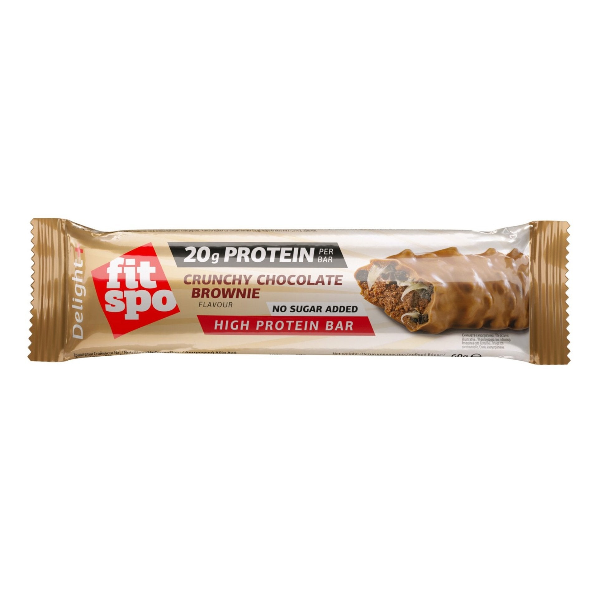 Fit Spo Protein Bar Crunchy Chocolate Brownie 60 g – Shefs