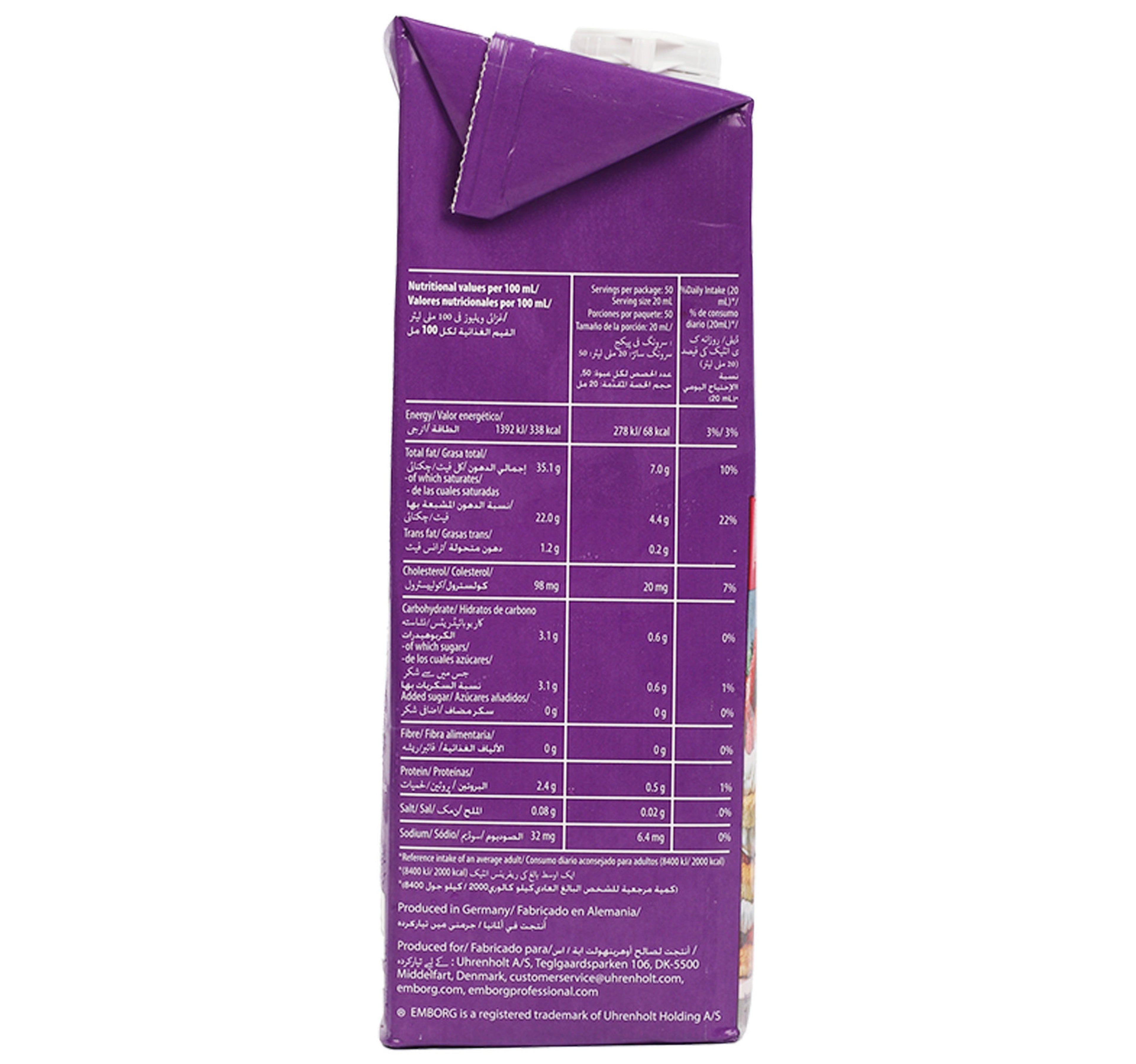 Emborg Whipping Cream 1 Litre – Shefs